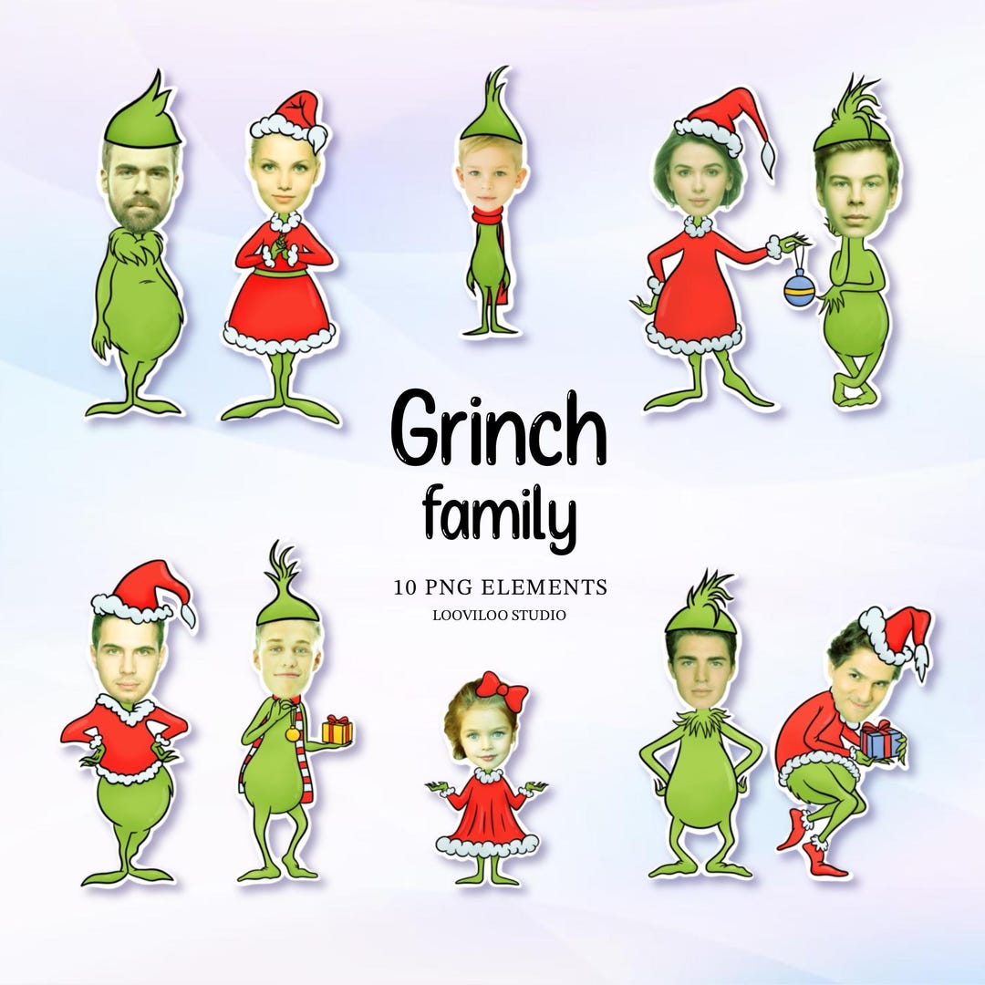 Green Monster Add Own Face, Christmas Frames - Etsy