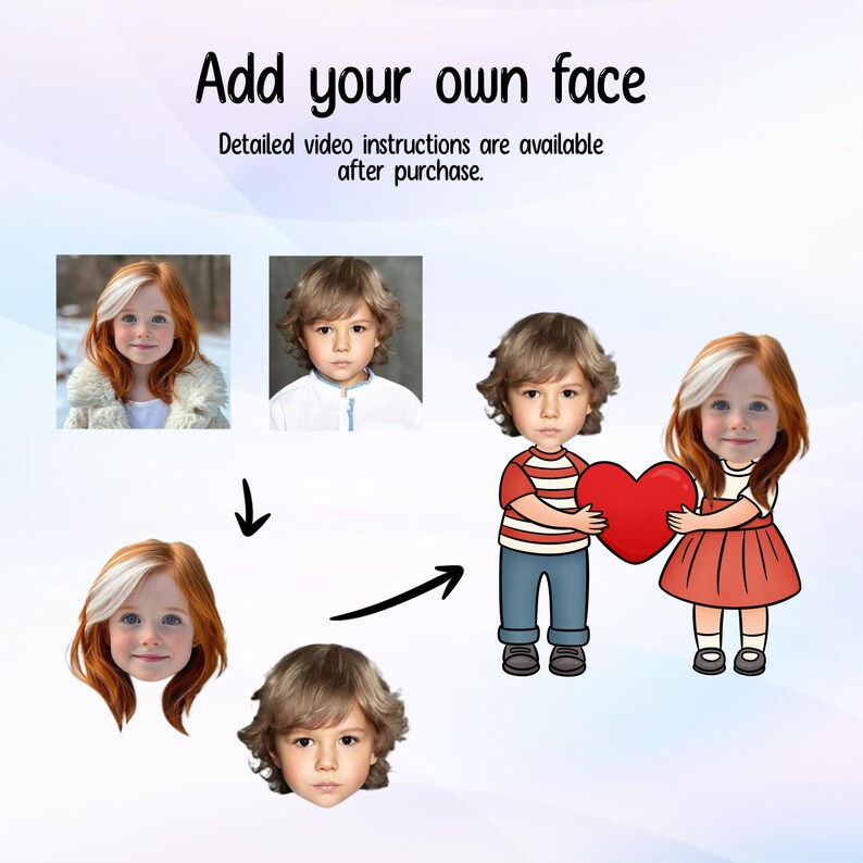 St Valentines Day Kids Yourself Photo, Add Your Own Face - Etsy