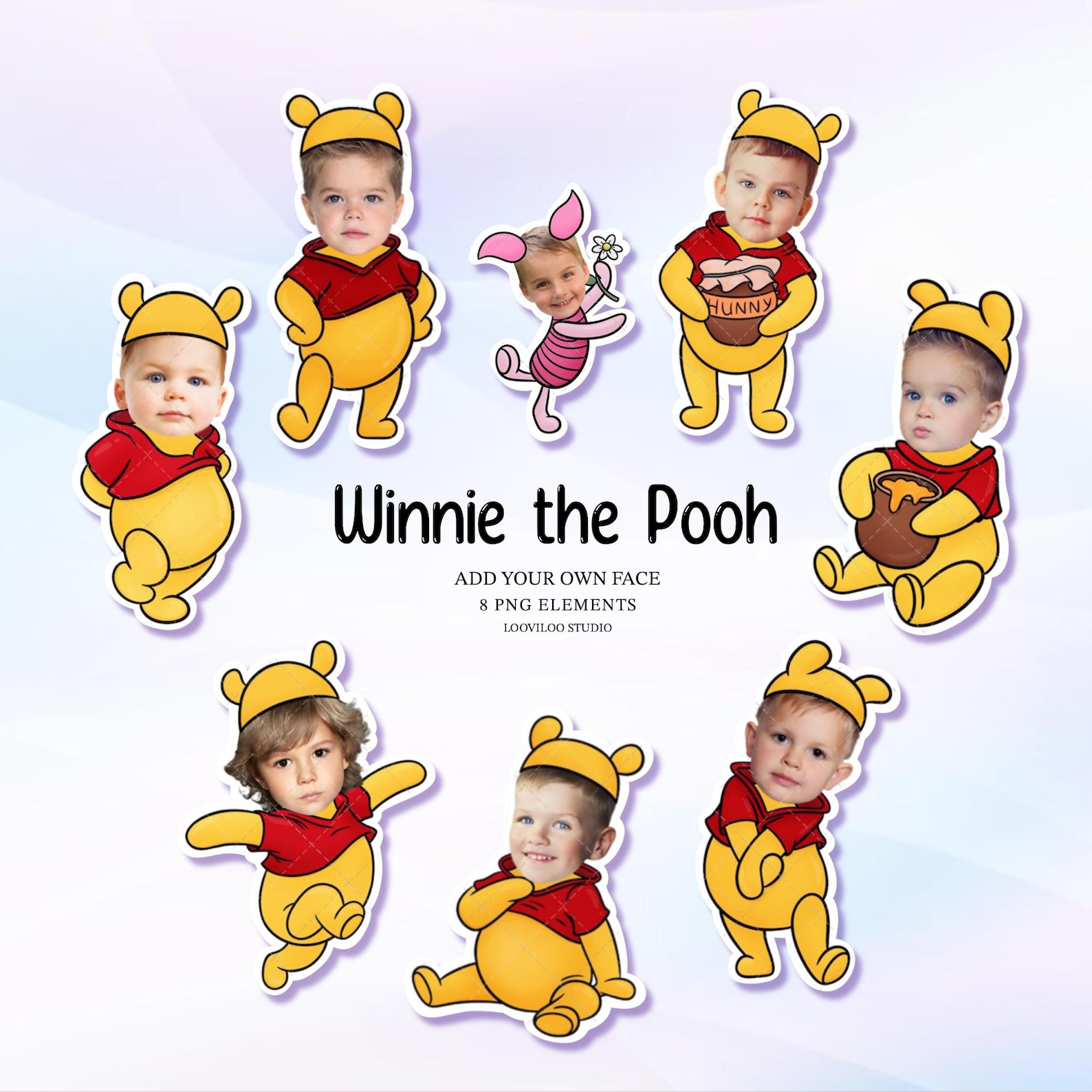 Winnie Pooh Add Your Face Photo | Personalized Cartoon PNG Clipart ...