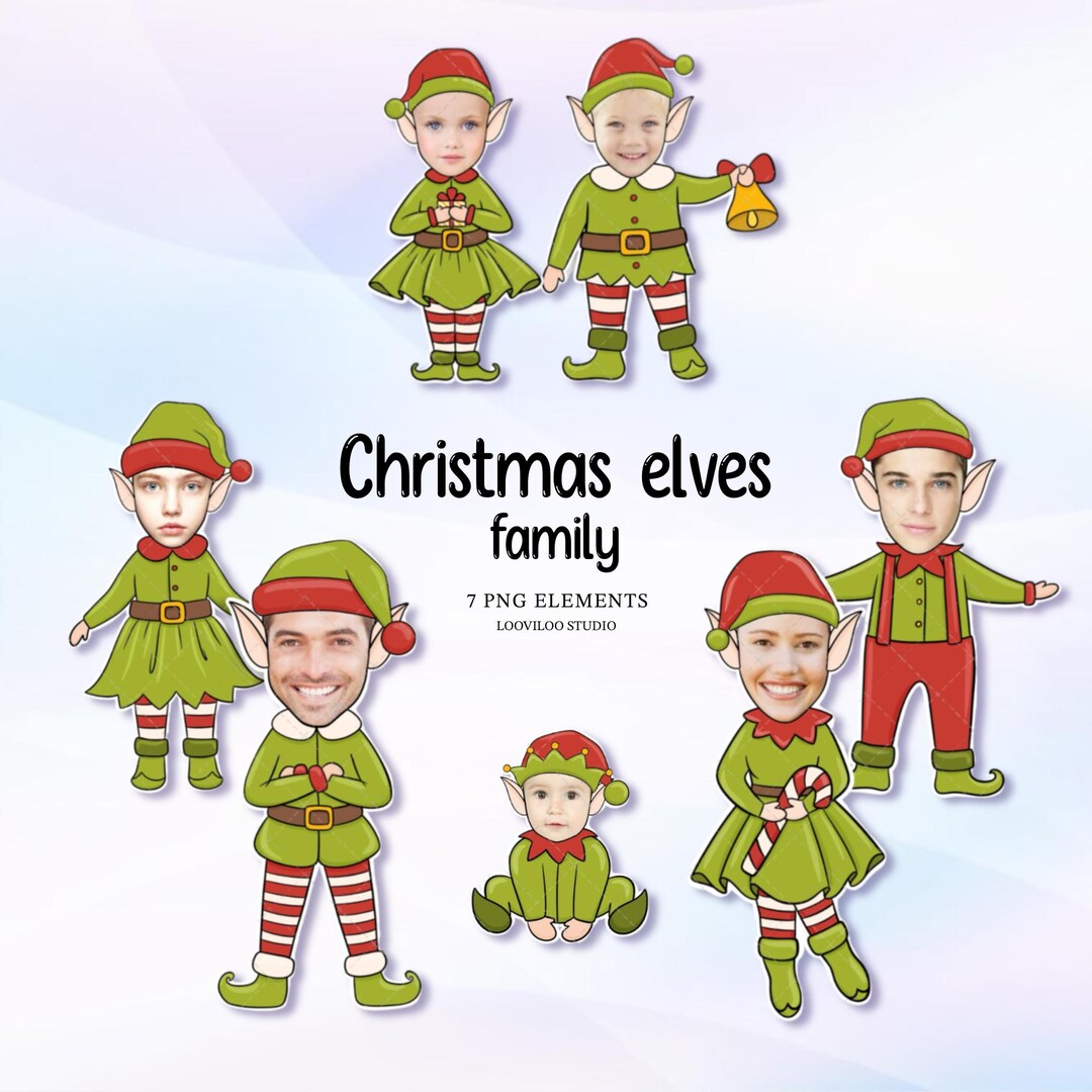 Christmas Elves Face Blank, Add Your Own Photo - Etsy