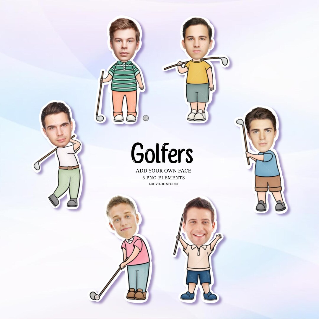 Golfers Add Your Face, Personalized Photo - Etsy
