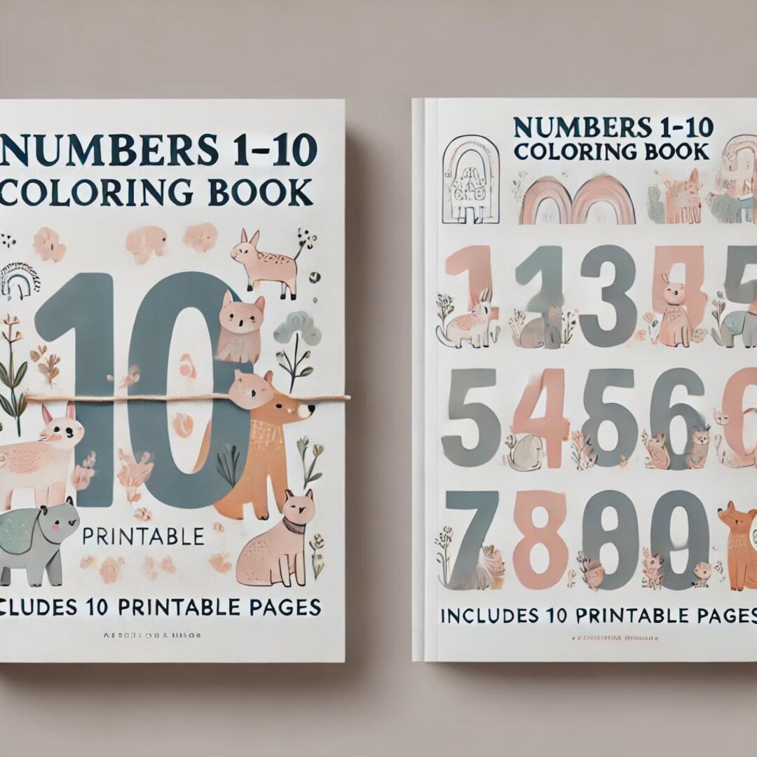 1-10 Number Coloring Pages Bundle | Animal-themed Printable for ...