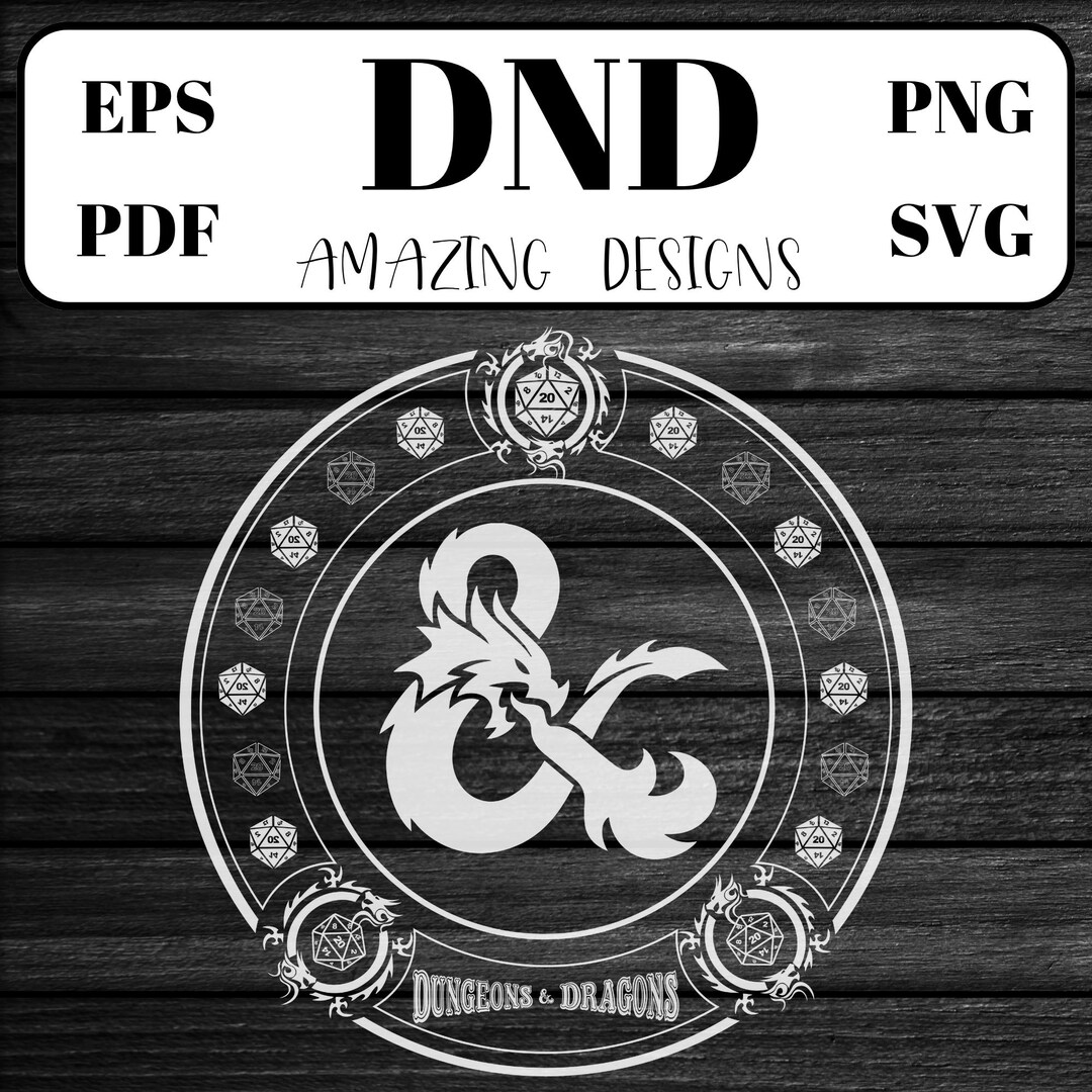 DND Dice Circle SVG Pgn Epss Pdf, Dungeons and Dragons Logo Design ...