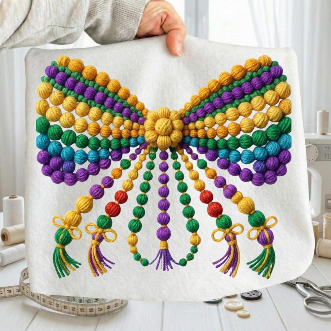 3D Yarn Bow Digital PNG Design Embroidery Texture Bow Tie Art - Etsy