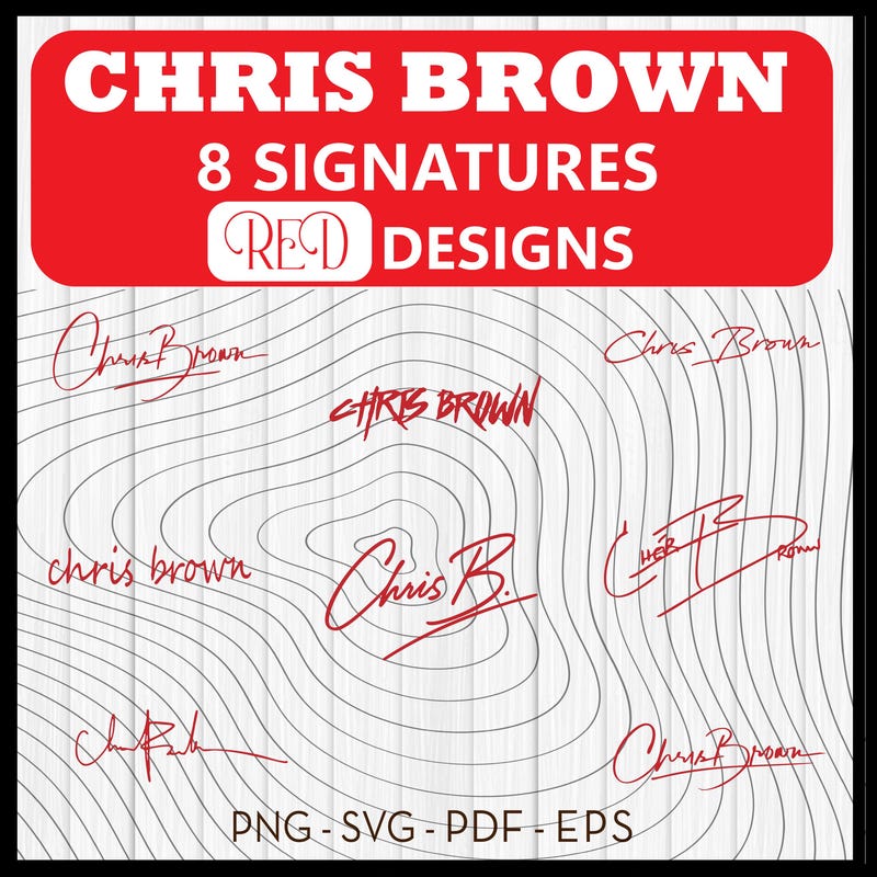 Chris Brown Autograph Svg - Etsy