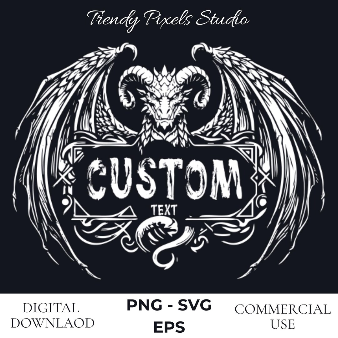 Personalized DND Dragon SVG, Custom RPG Character Name Logo, Dungeons ...