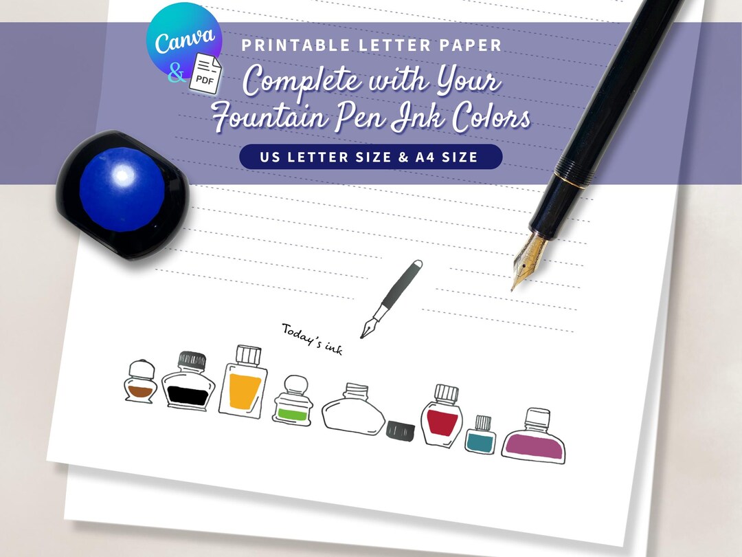Printable Letter Paper – Complete With Your Fountain Pen Ink Colors - Etsy