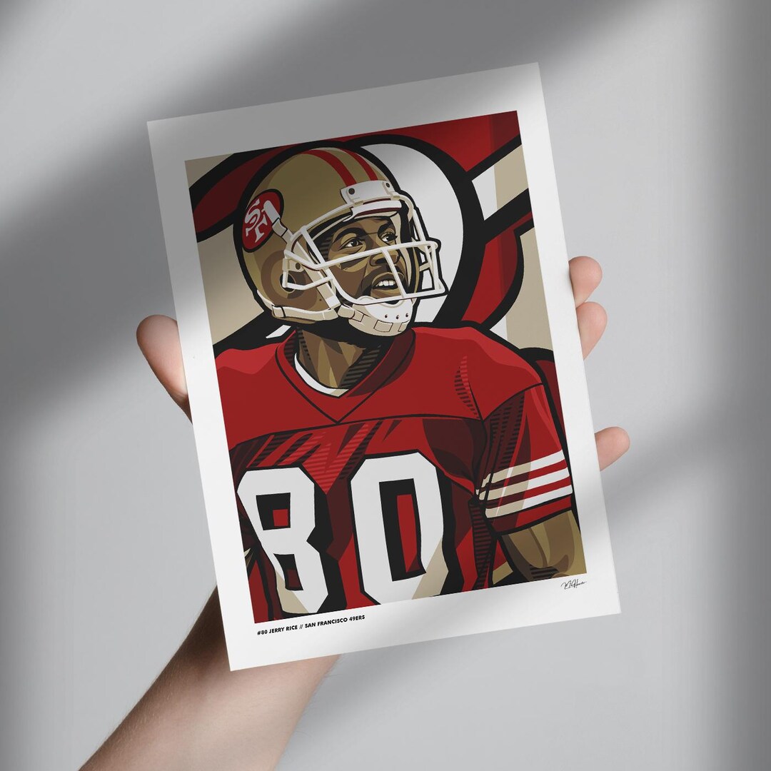 Jerry Rice Poster, San Francisco 49ers Football Wall Art, 5x7 Sports ...