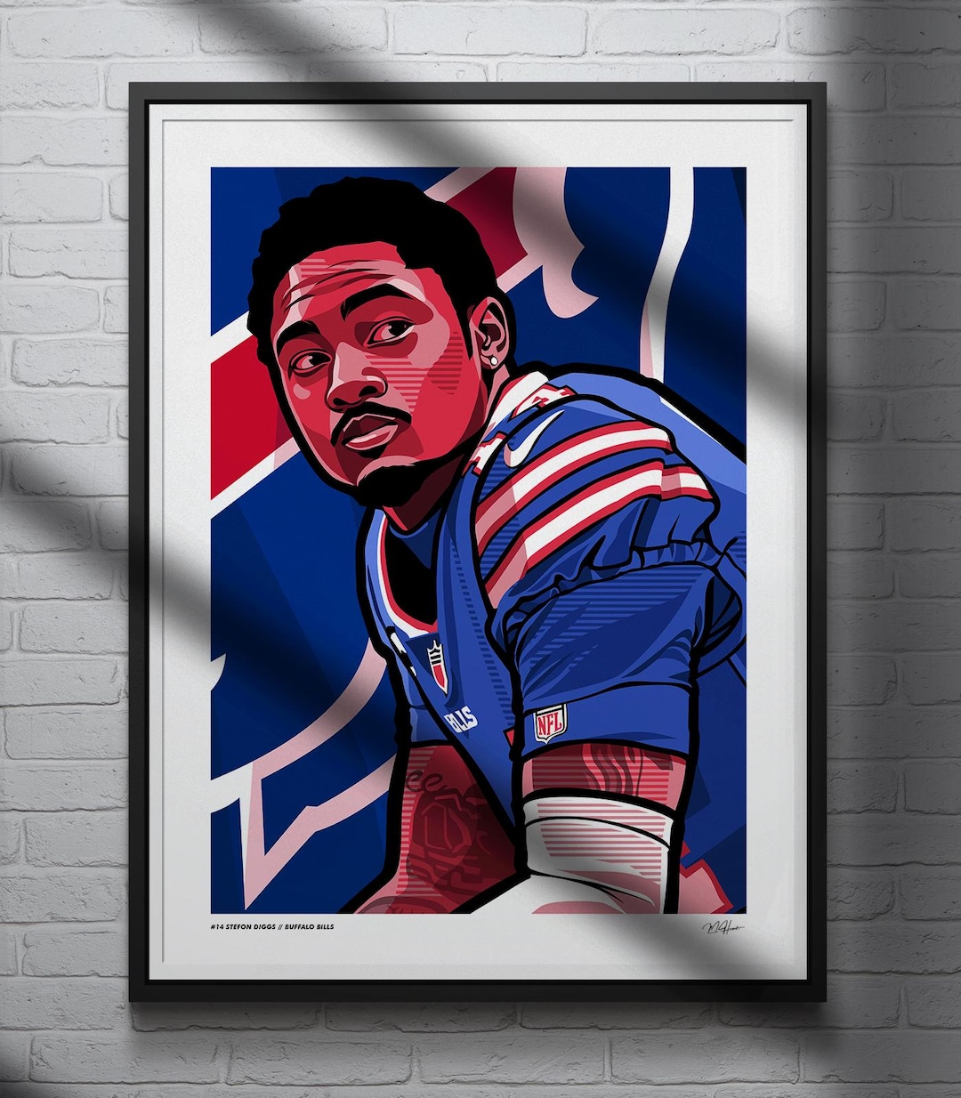 Stefon Diggs Poster, Buffalo Bills Football Wall Art, Sports Print for ...