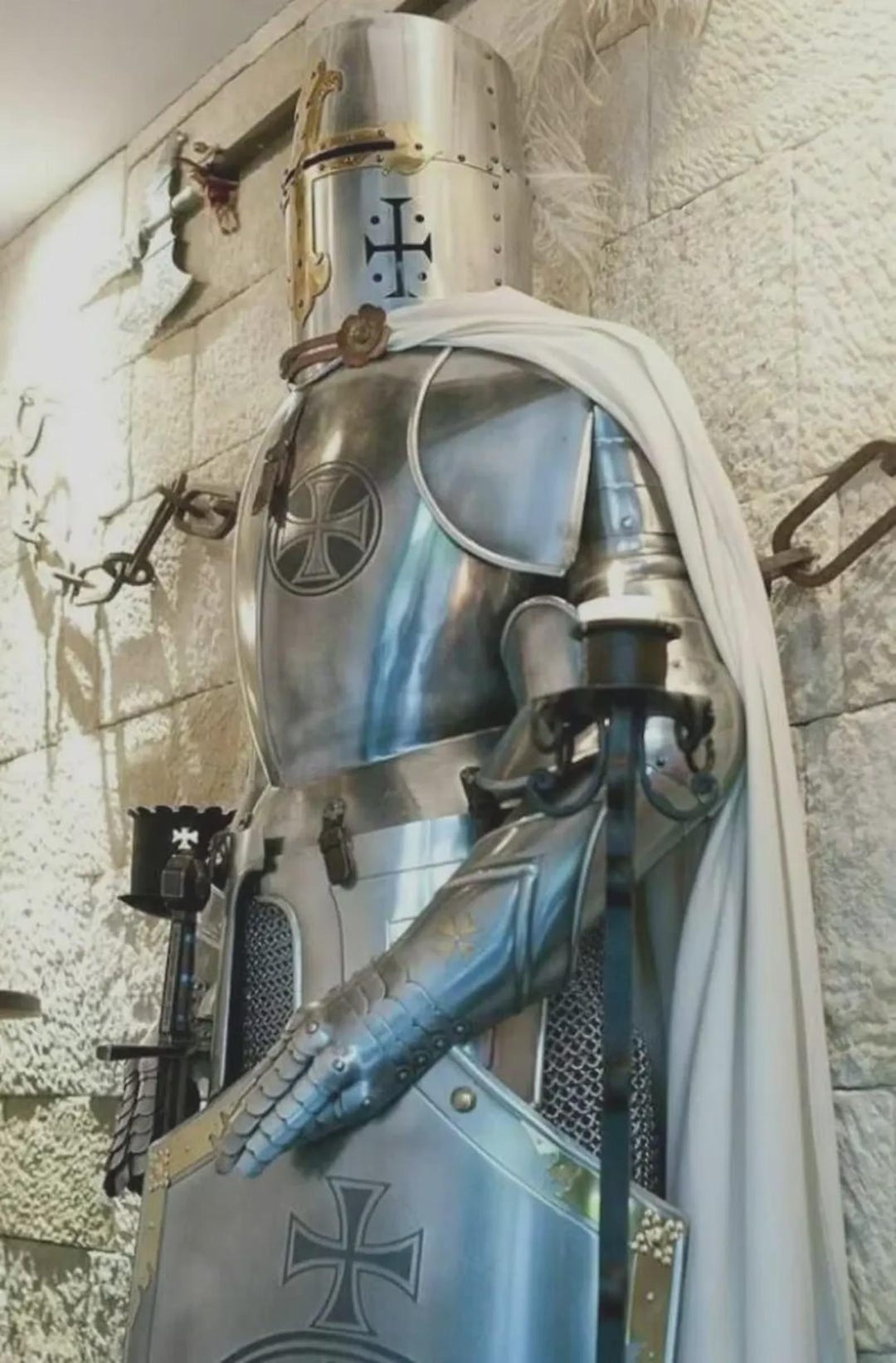 Full Size Knights Templar Armor Suit: 6 Ft Medieval Roman Style With ...