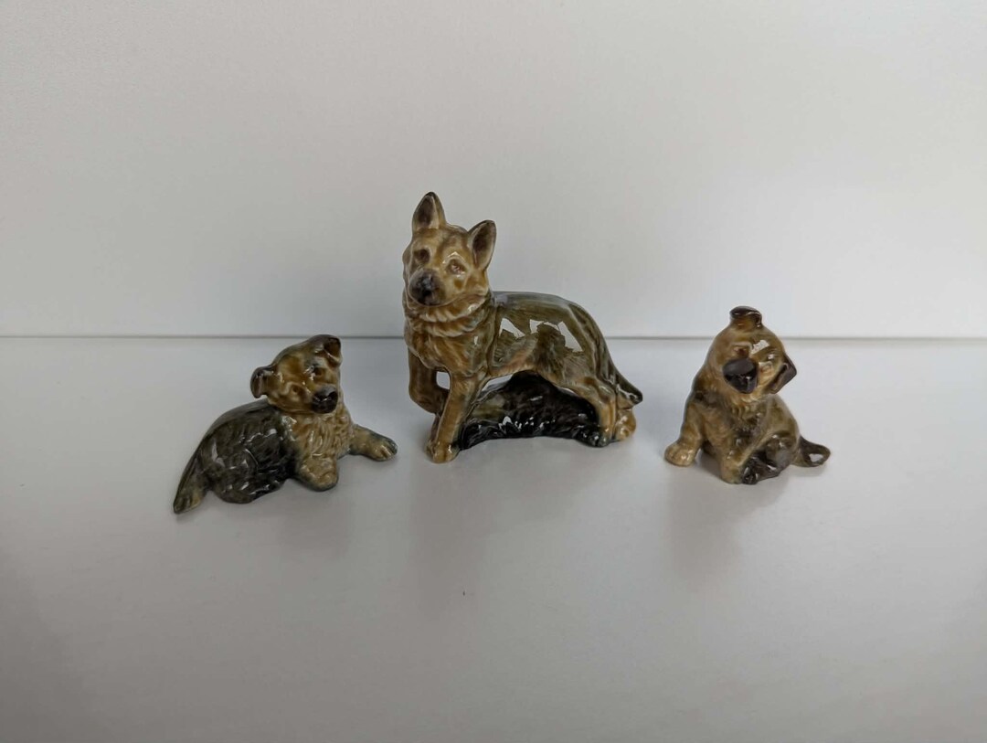 Rare 1970s Wade Vintage Glazed Porcelain Dogs / Highly Collectible ...
