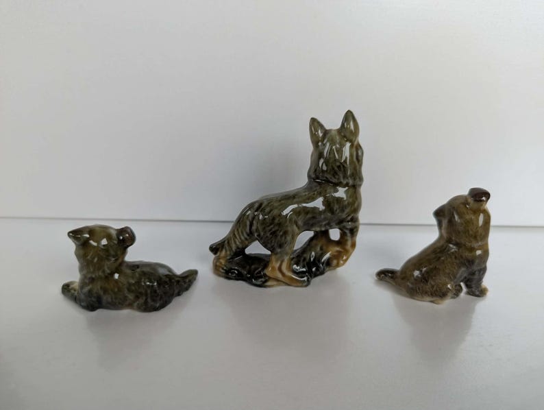 Rare 1970s Wade Vintage Glazed Porcelain Dogs / Highly Collectible ...