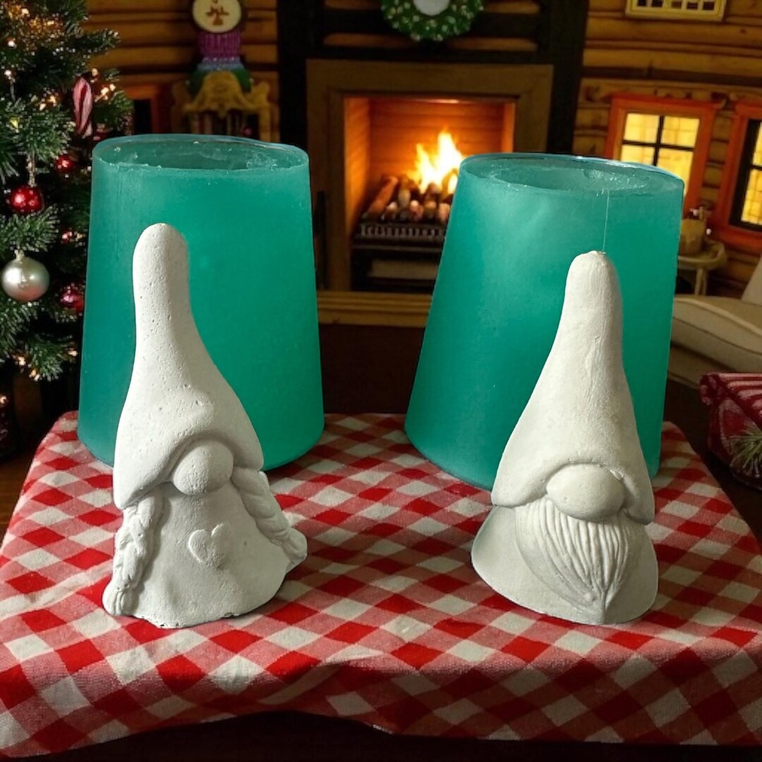 S0023 Silicone Mold 2 Gnomes 6 Cm High Mold Gnome Man and Woman With ...