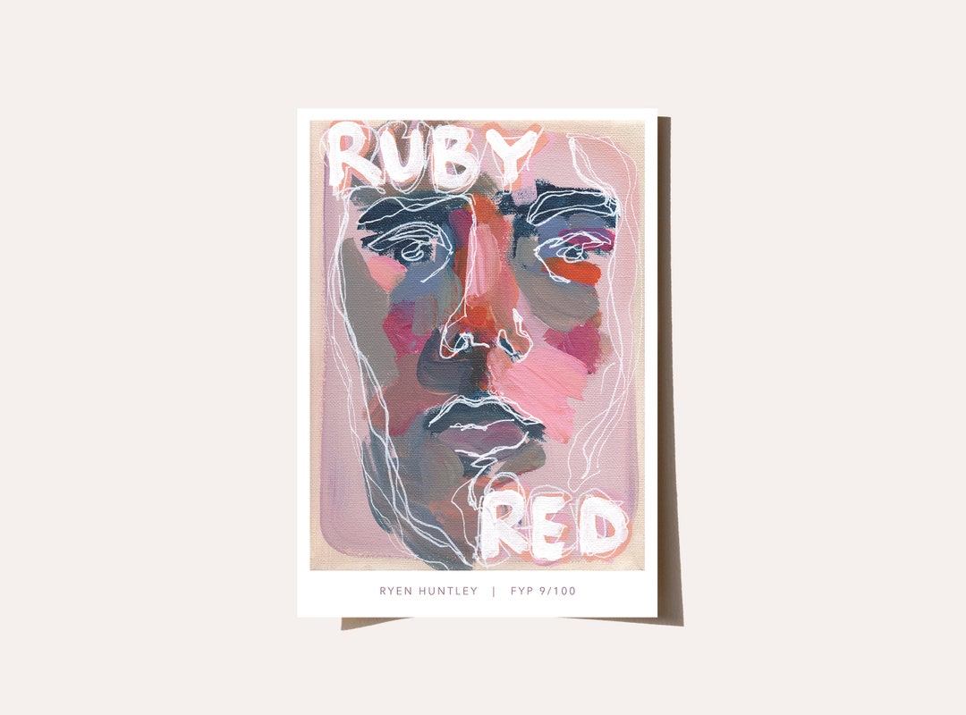 9/100 ‘ruby Red’ - A3, A4 or A5 Abstract Art Print- FYP (for You Page ...