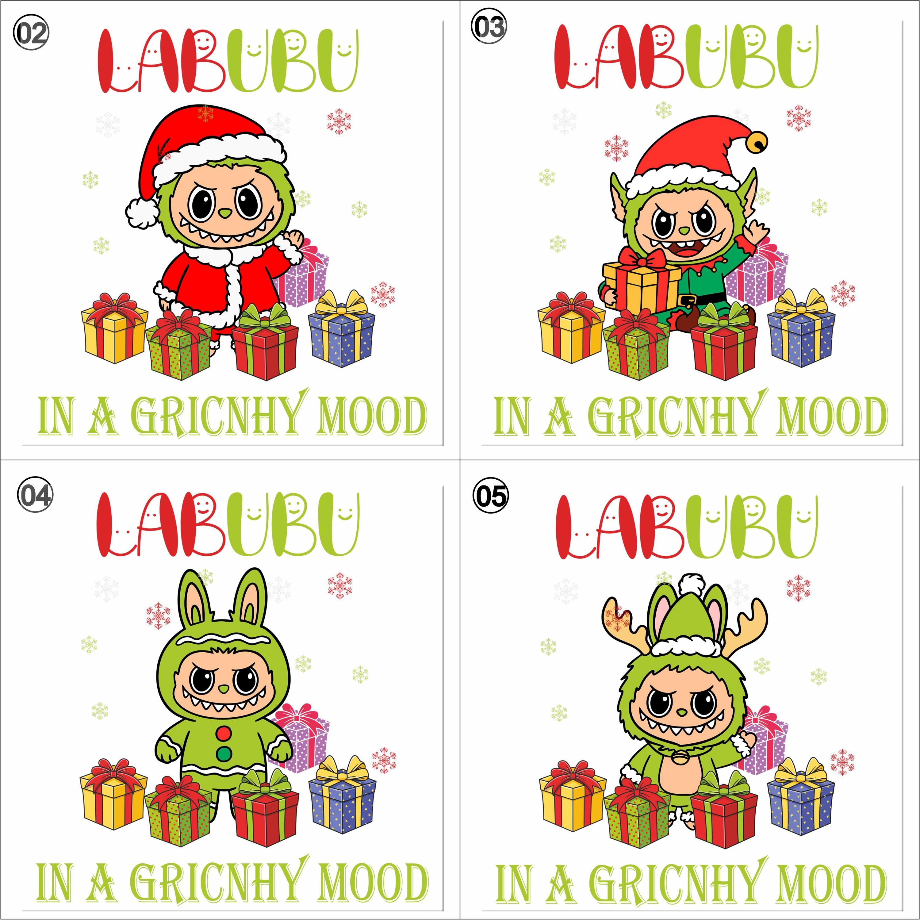 Labobo Grinchy Mood DTF Transfer, Funny Christmas Ready to Press Heat ...