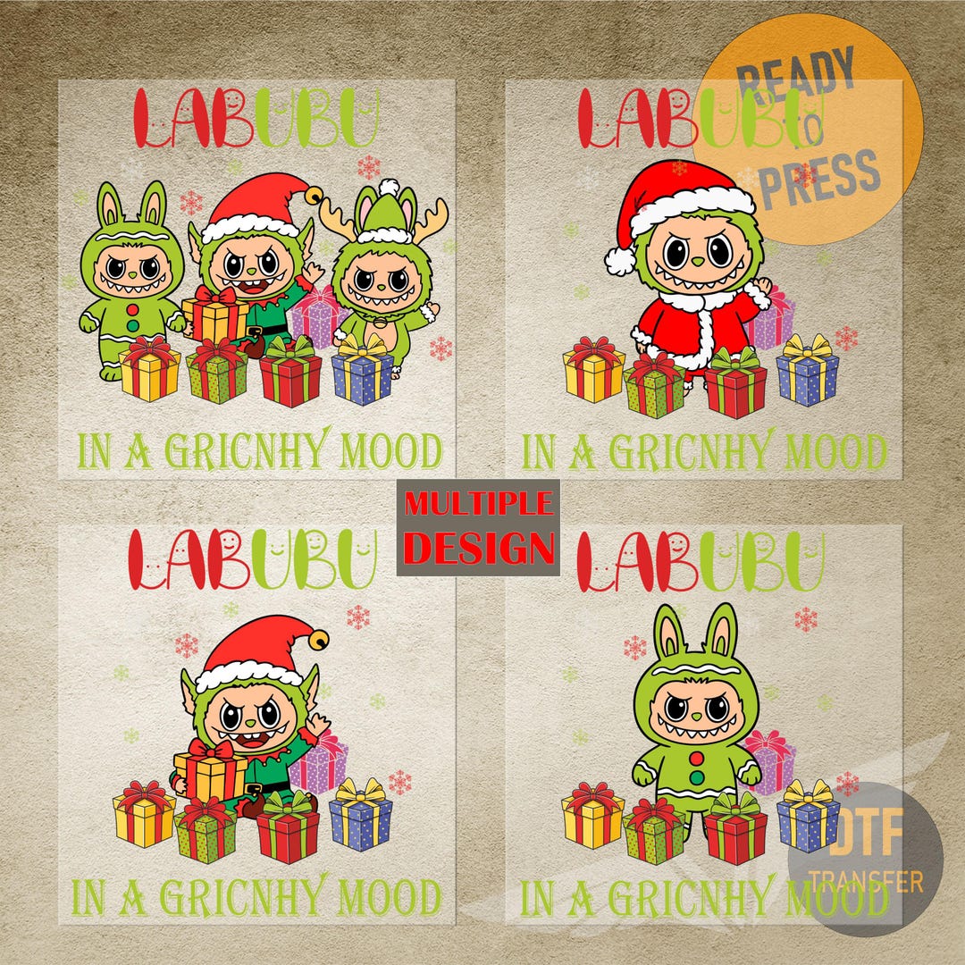 Labobo Grinchy Mood DTF Transfer, Funny Christmas Ready to Press Heat ...