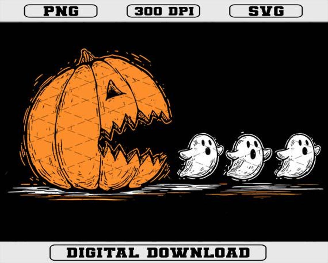 Spooky Season Pumpkin Chasing Ghost PNG: Halloween Costume (digital ...