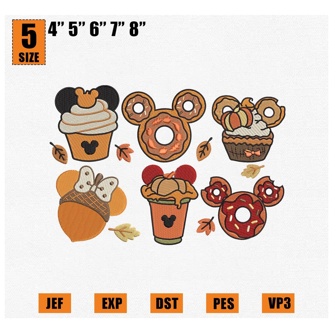 Fall Pumpkin Embroidery Design, Mouse-inspired Autumn Stitch File, Fall ...