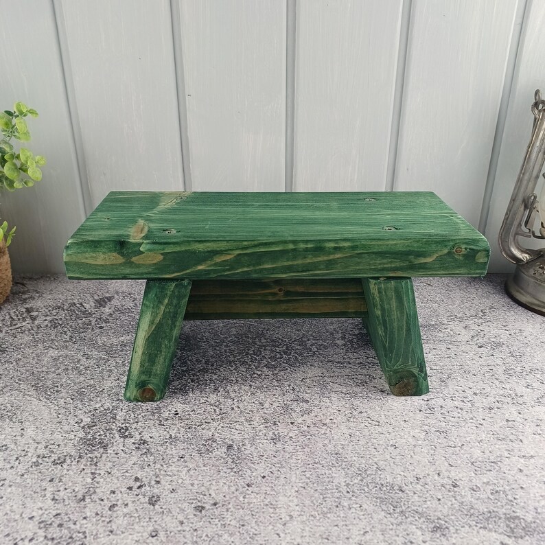 Flower Stool, 28 Cm Wide, Plant Stand, Handmade, Solid Wood, Varnished ...
