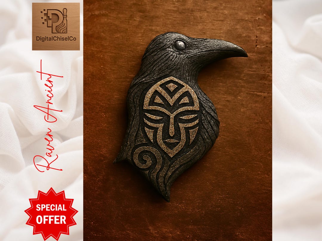 Raven Mask 3D Model STL – Gothic Crow Relief Digital Download - Vectric ...