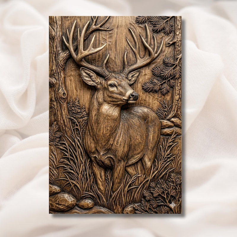 Deer Wood Carving Stl - Etsy