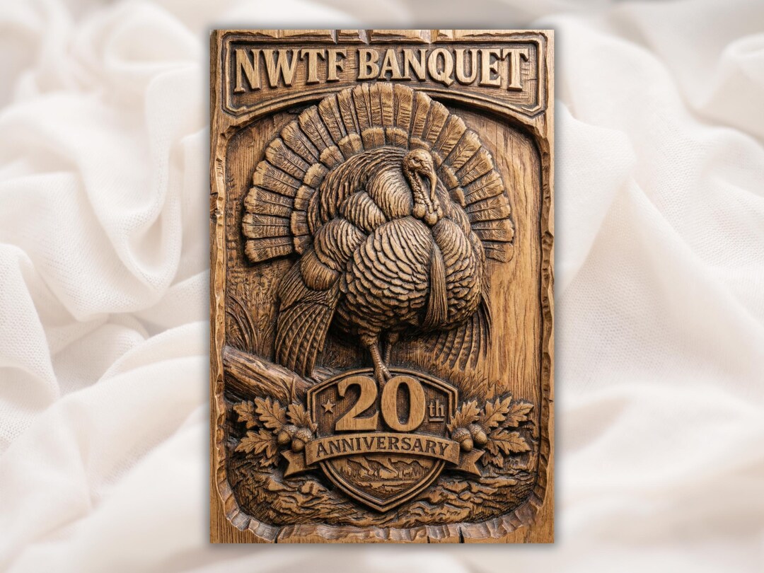 Turkey 3D Relief | NWTF Banquet Style Anniversary Plaque CNC File ...