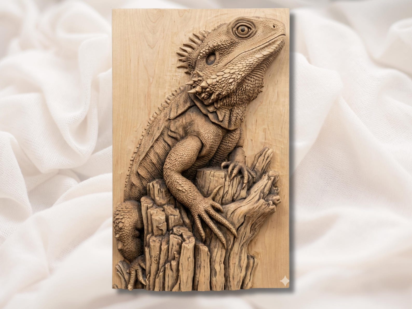 Bearded Dragon Lizard 3D Relief STL | Reptile Iguana Wall Art Panel ...
