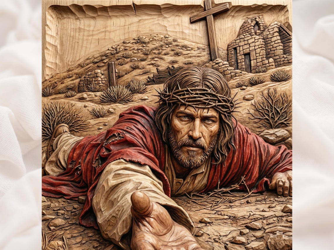 Jesus Reaching Hand Relief STL | Jesus Says "hold My Hand" | Christ ...