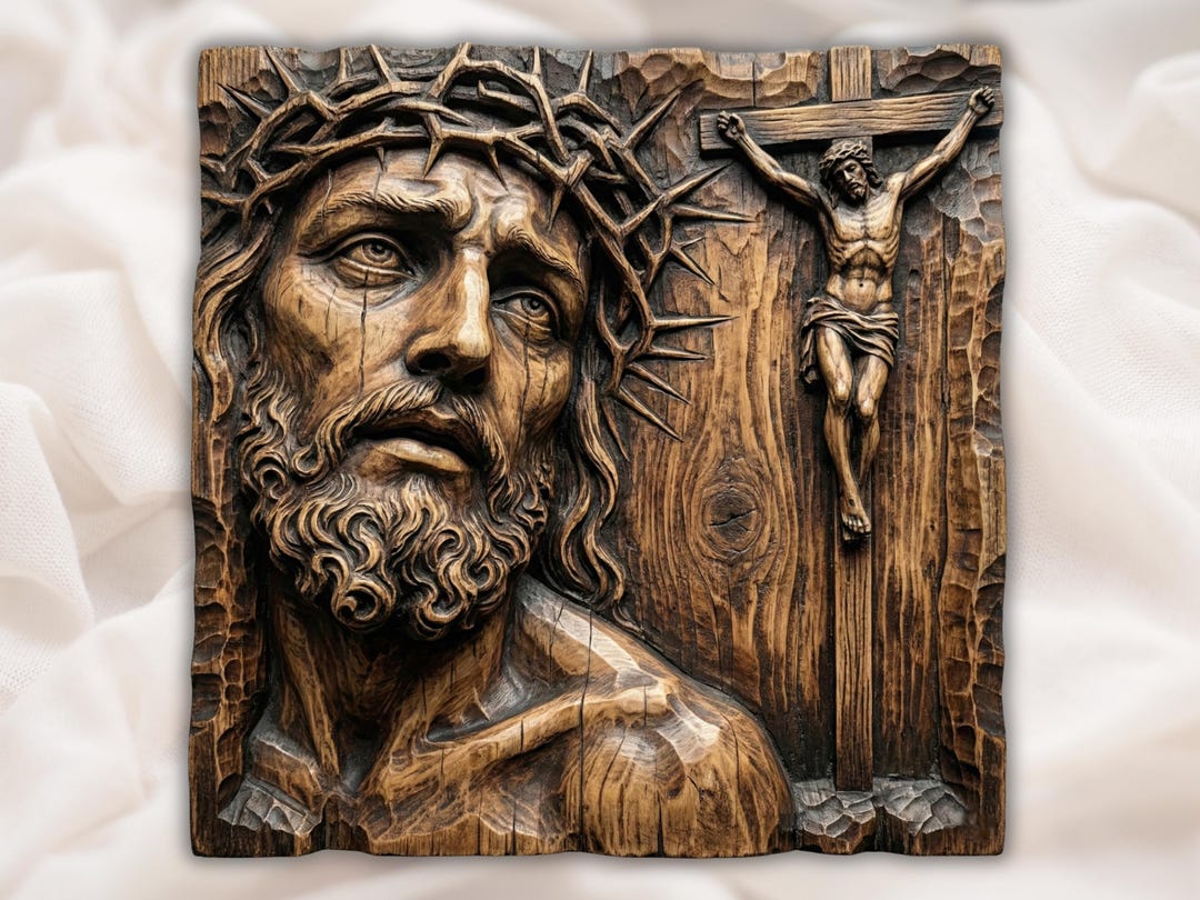Jesus Crucifixion Relief STL | CNC Router 3D Carving Model | Christ ...