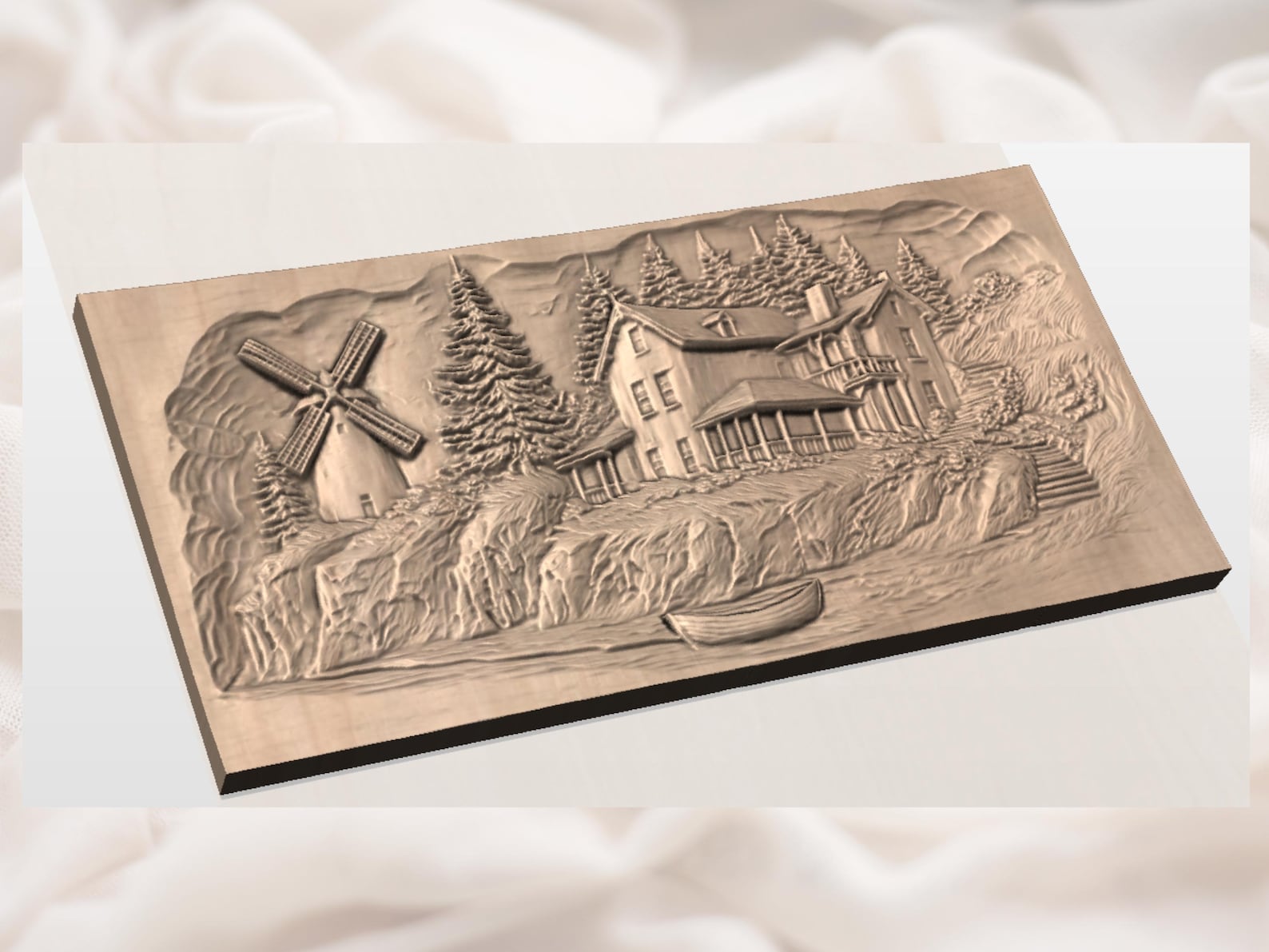 Rustic Farm Landscape 3D Relief STL | CNC Router Wood Carving File ...