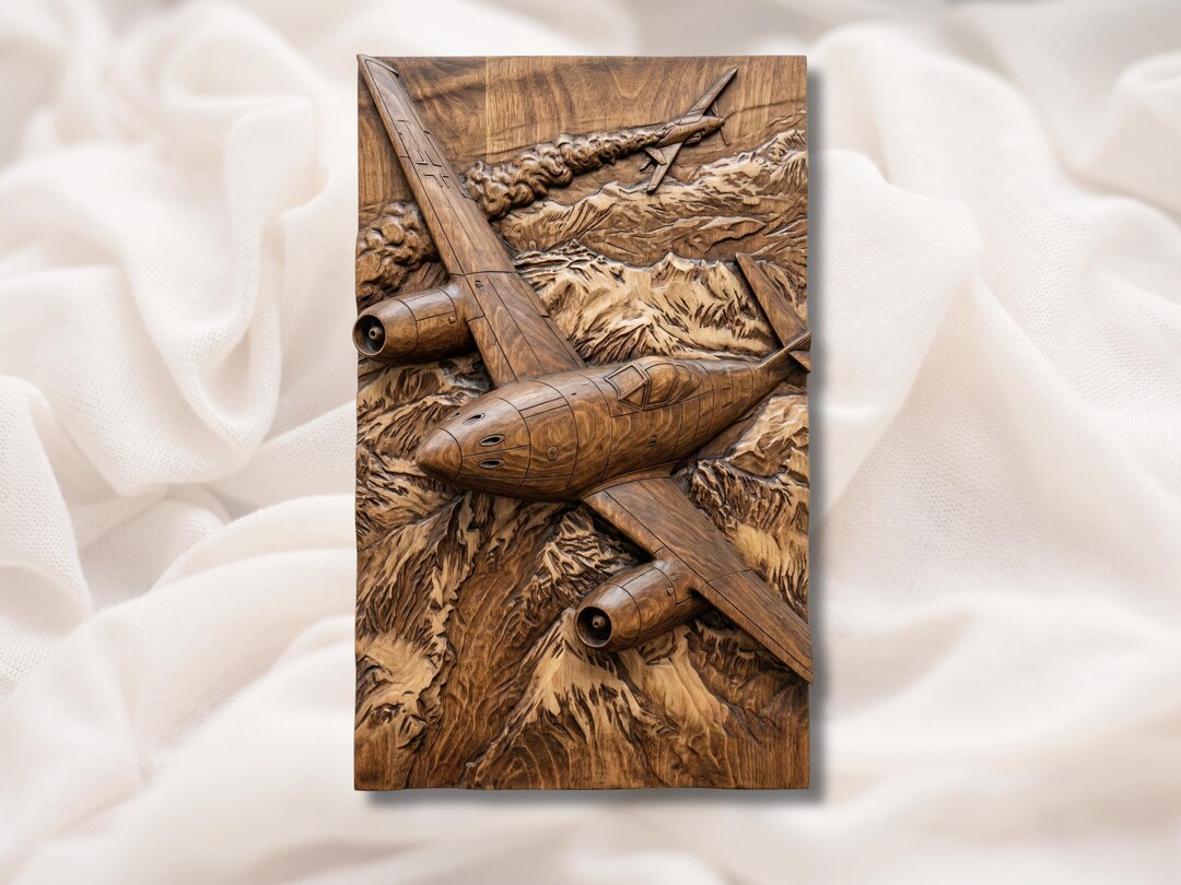 WW2 Aircraft Over Mountains 3D Relief STL | Vintage Airplane Flight ...