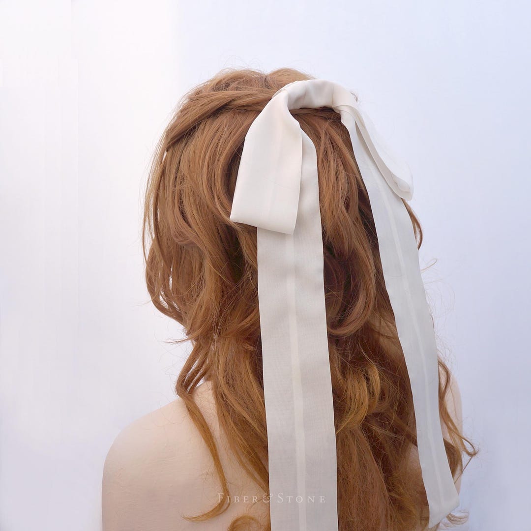 Pure Silk Bridal Hair Bow, Silk Wedding Hair Bow, Silk Bow, Silk Hair ...
