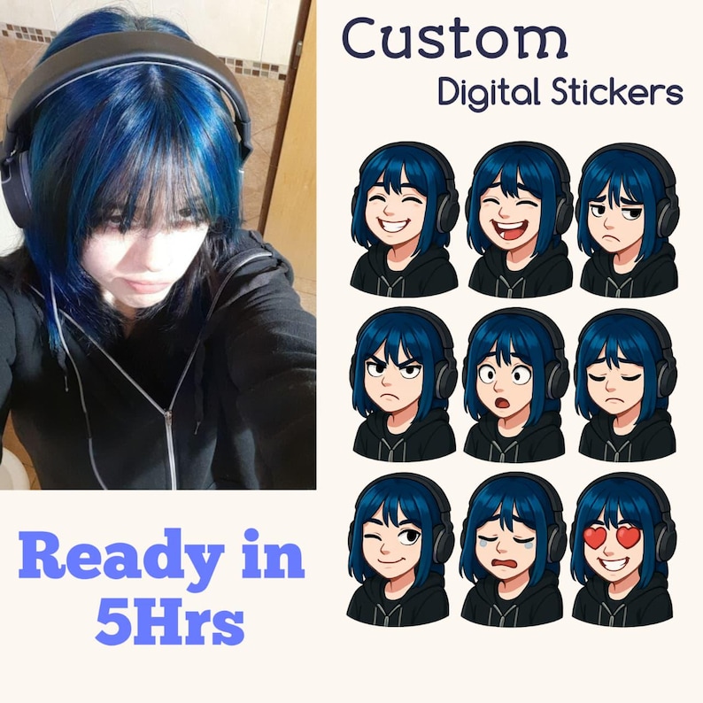 Custom Photo Sticker Pack: Personalized Emotes - Etsy