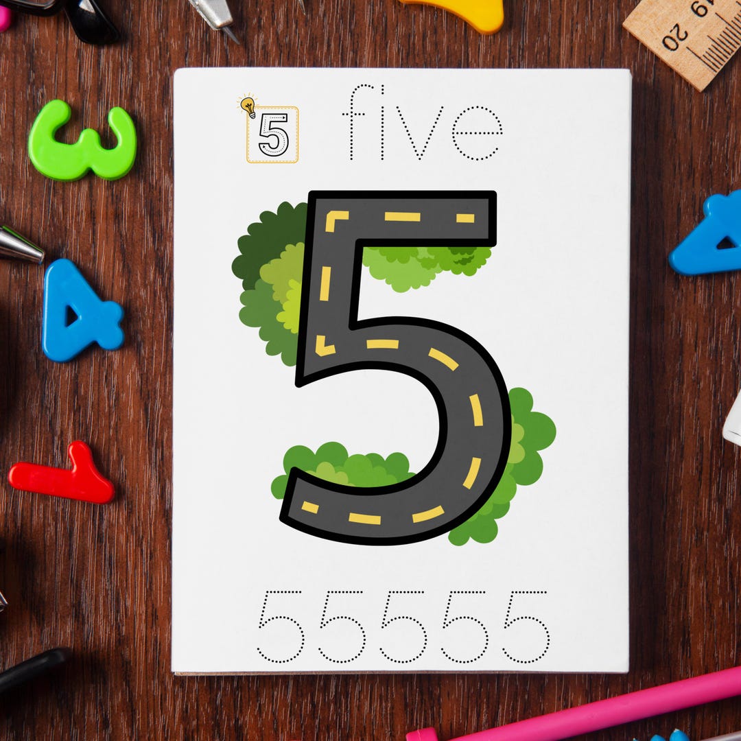 Number Tracing Flashcards: Vehicle Theme, Preschool Learning (printable ...