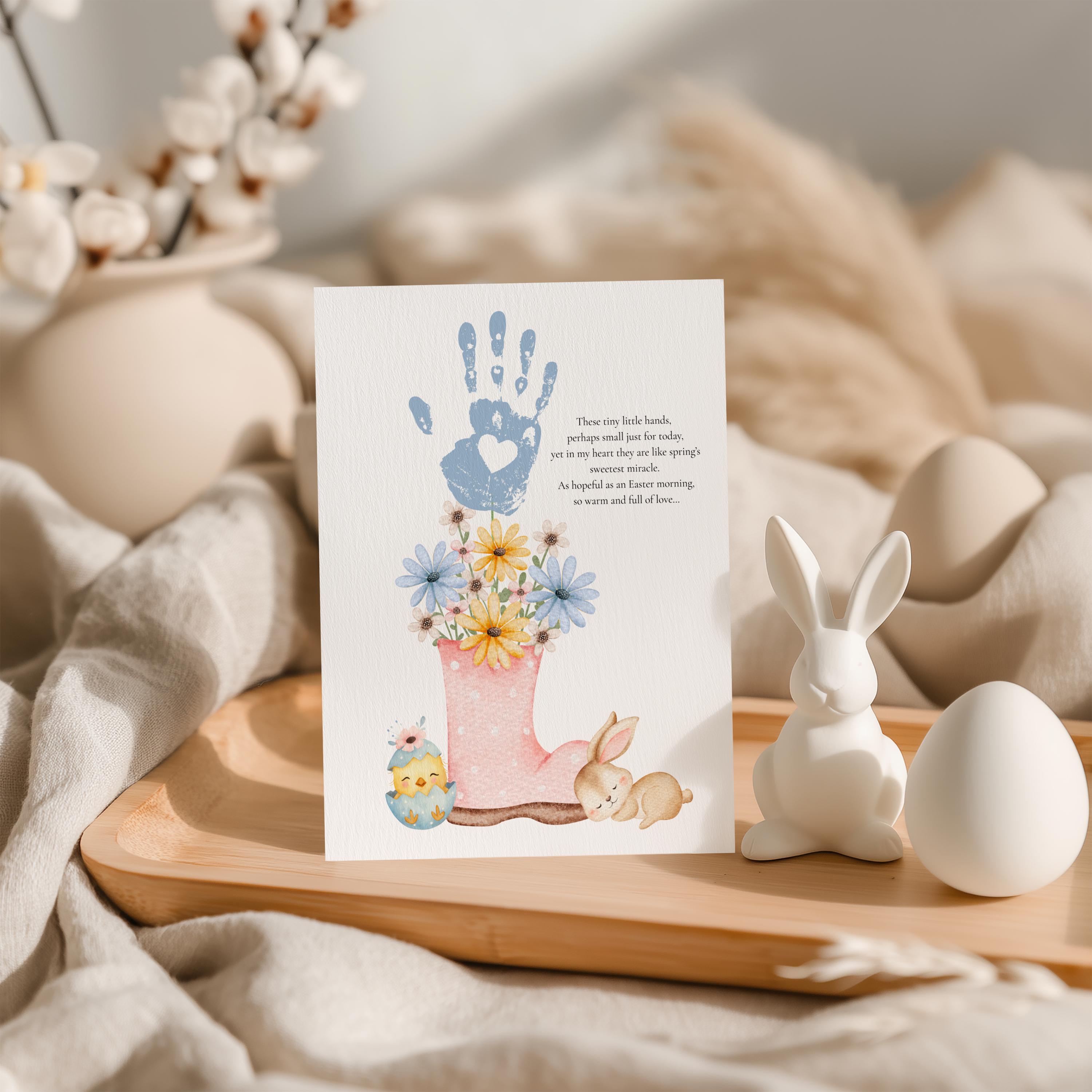 Easter Handprint Poem Printable, Spring Baby Handprint Art With Chick ...