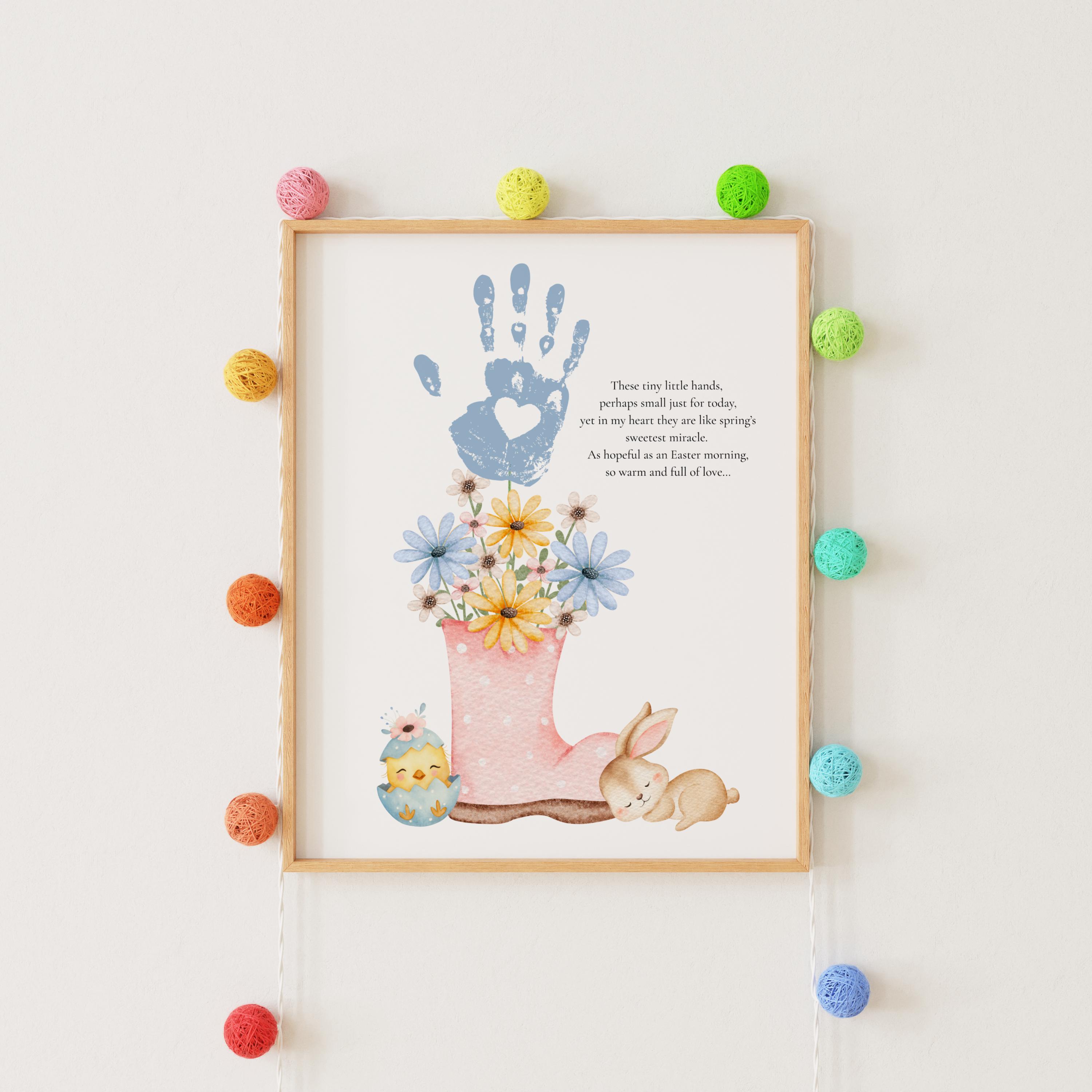 Easter Handprint Poem Printable, Spring Baby Handprint Art With Chick ...