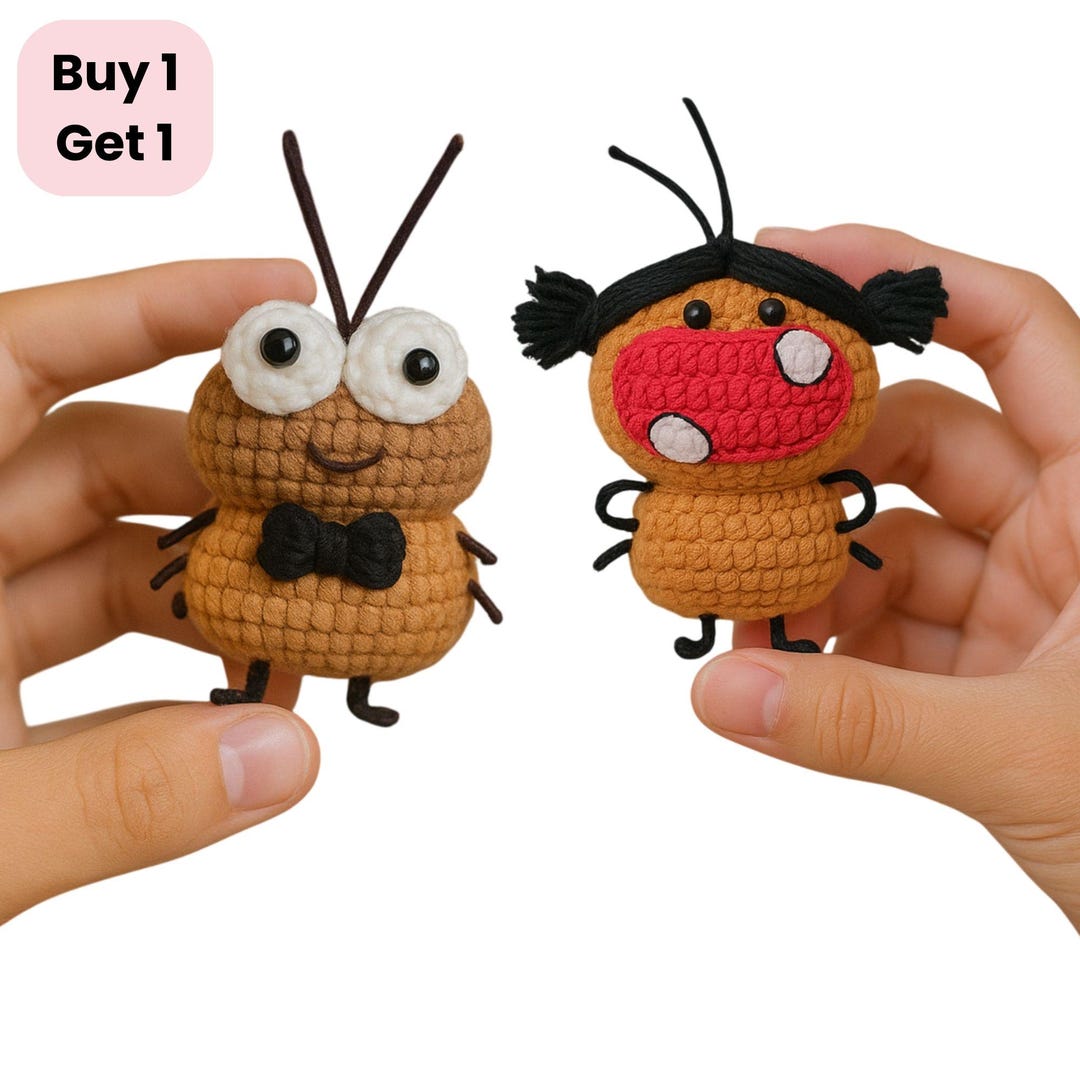 Cockroach Crochet Pattern PDF, Funny Amigurumi Bug Couple, Easy Crochet ...