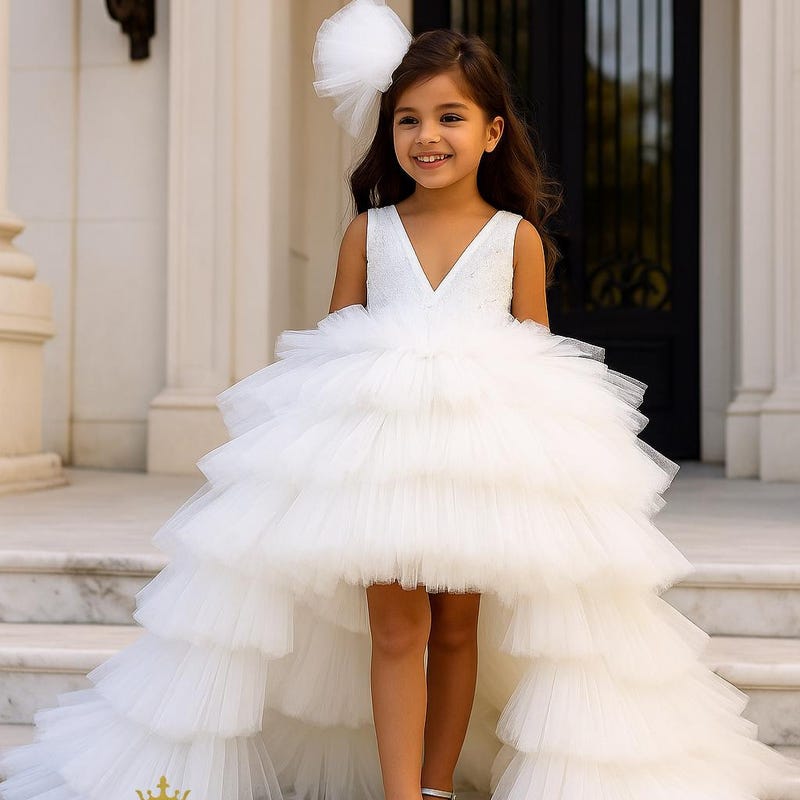 Girls Tulle High Low Gown - Etsy