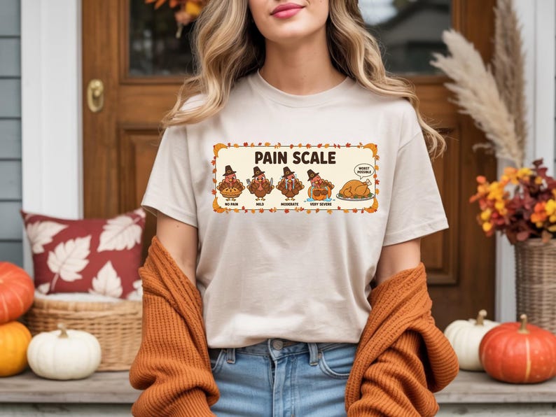 Funny Turkey Pain Scale Chart PNG Nurse Thanksgiving Medical Gift ...