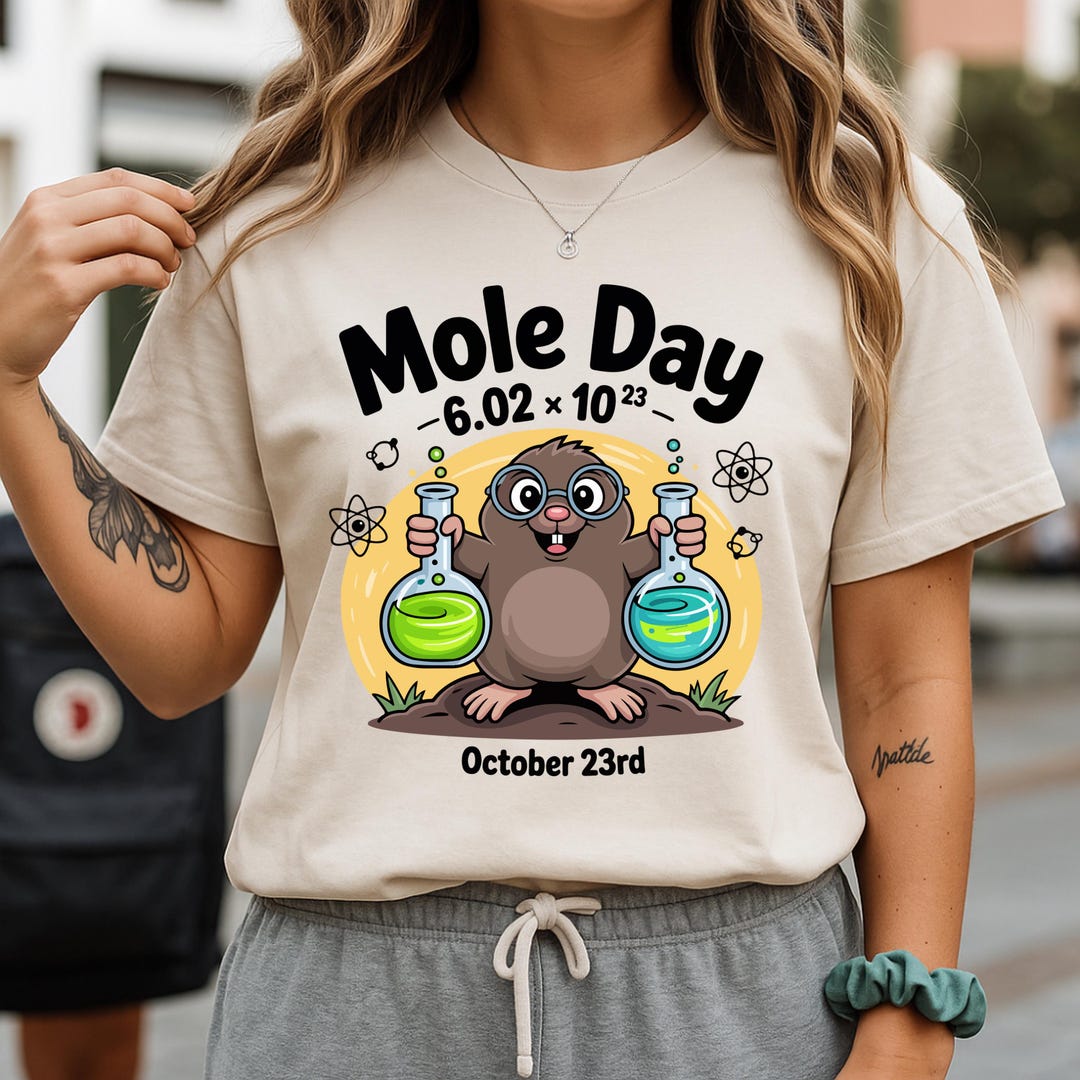 Happy Mole Day PNG, October 23rd Funny Chemistry Science Sublimation ...