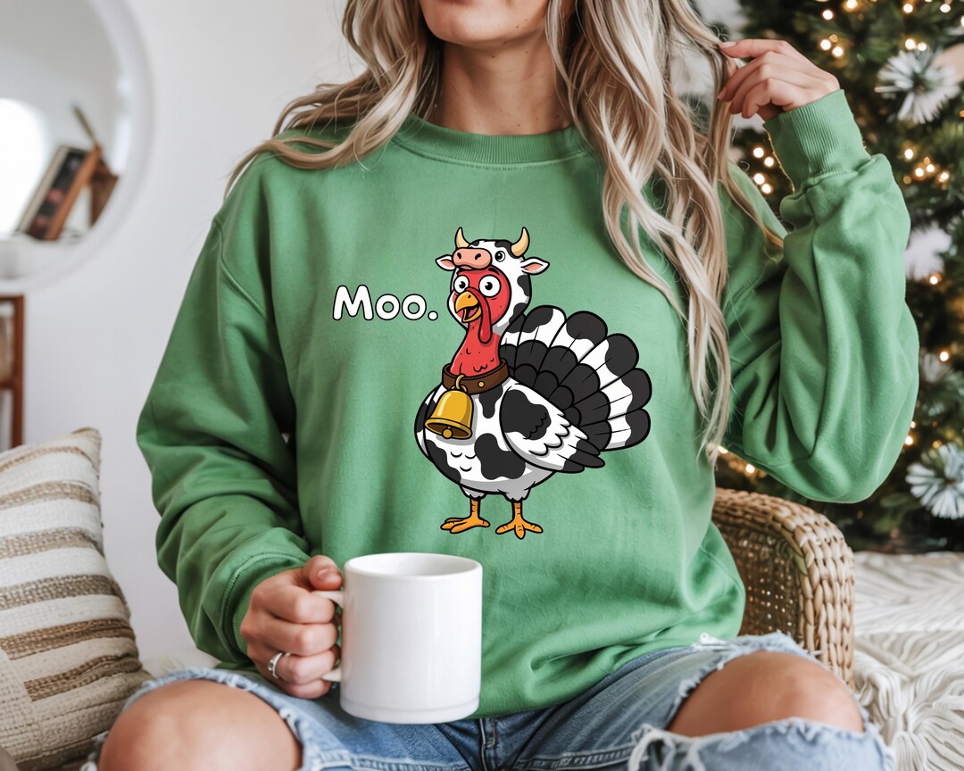 Funny Turkey Moo Png, Funny Thanksgiving Png, Fake Cow Png, Thankful ...
