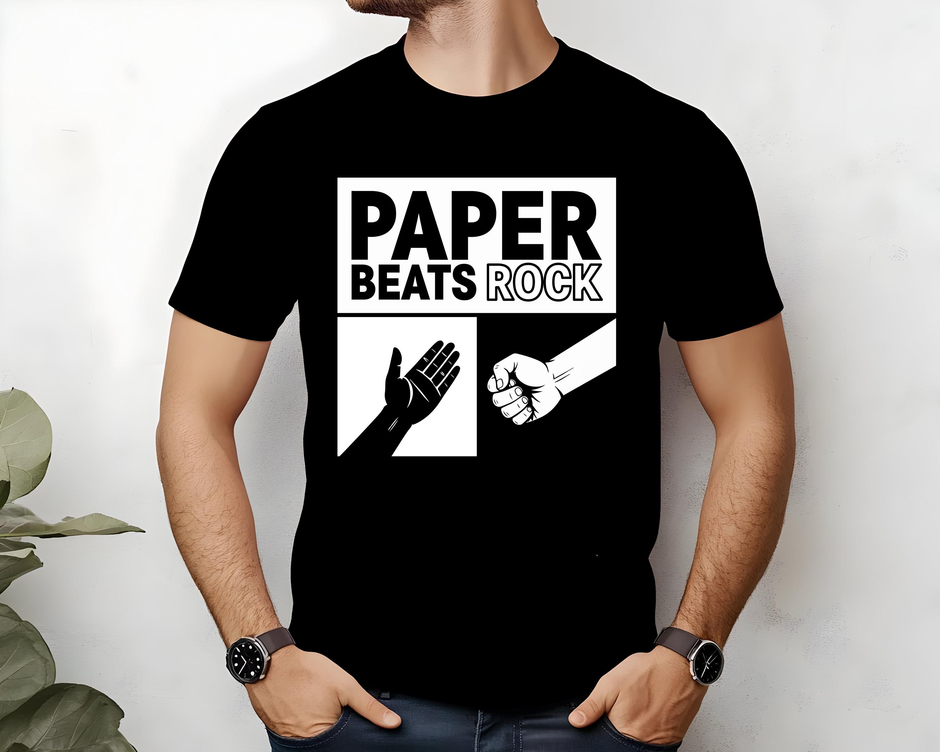 Paper Beats Rock Png, Gamer Gift, Retro Hand Game Png, Humor Graphic ...