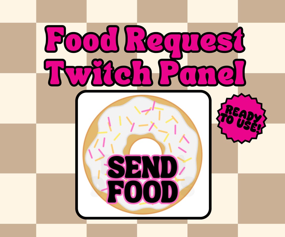 White Icing Sprinkle Donut Food Request Twitch Panel - Etsy