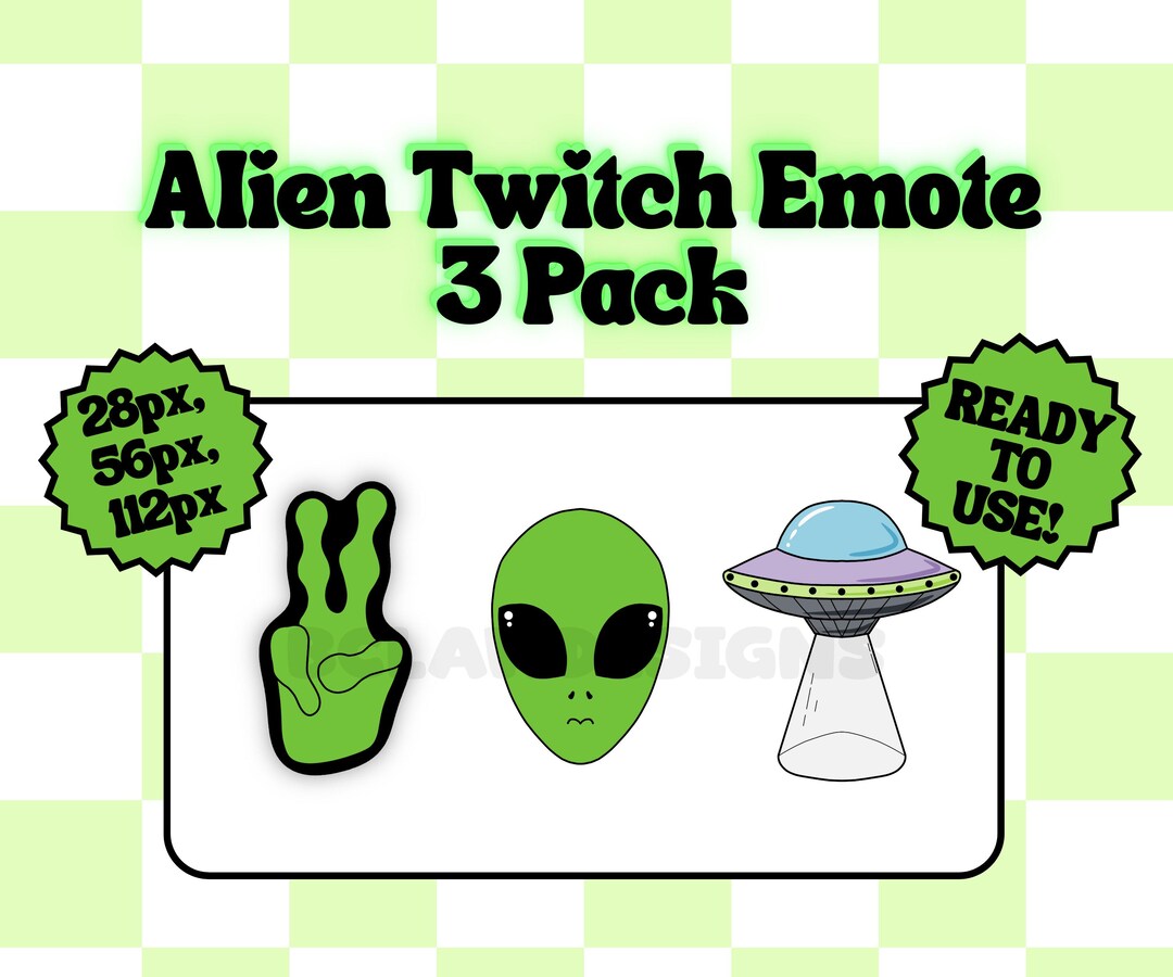 Alien Themed Twitch Emotes: 3-pack Streaming Graphics (digital File) - Etsy