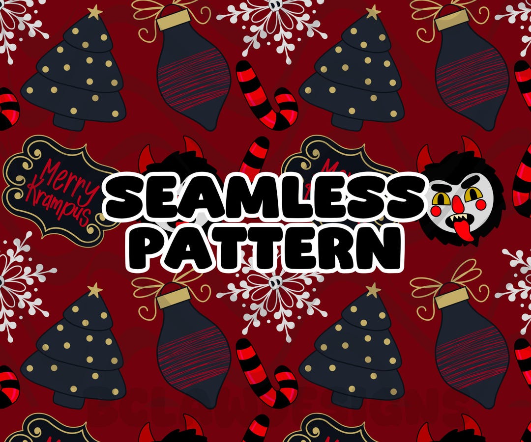 Krampus Christmas Seamless Pattern - Etsy