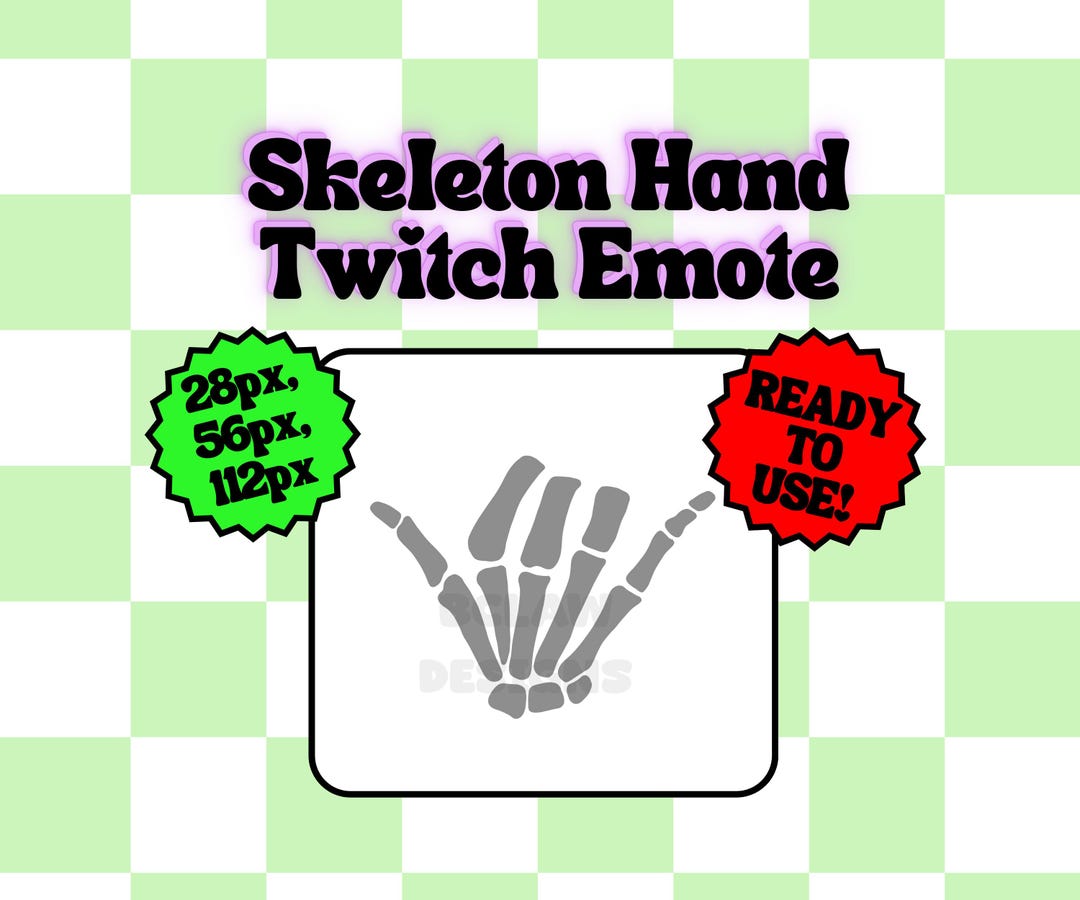 Skeleton Hand Twitch Emote: Streaming Platform Graphic (digital File ...
