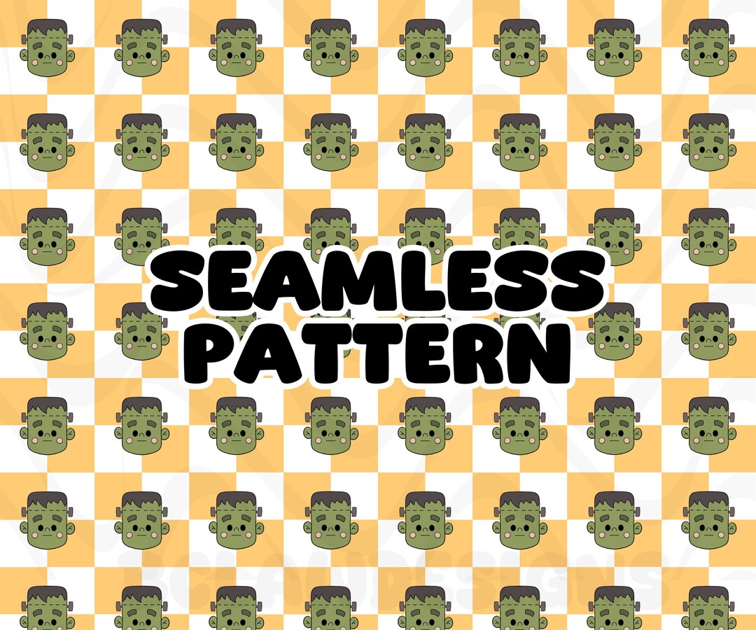 Checkered Frankenstein Seamless Pattern - Etsy