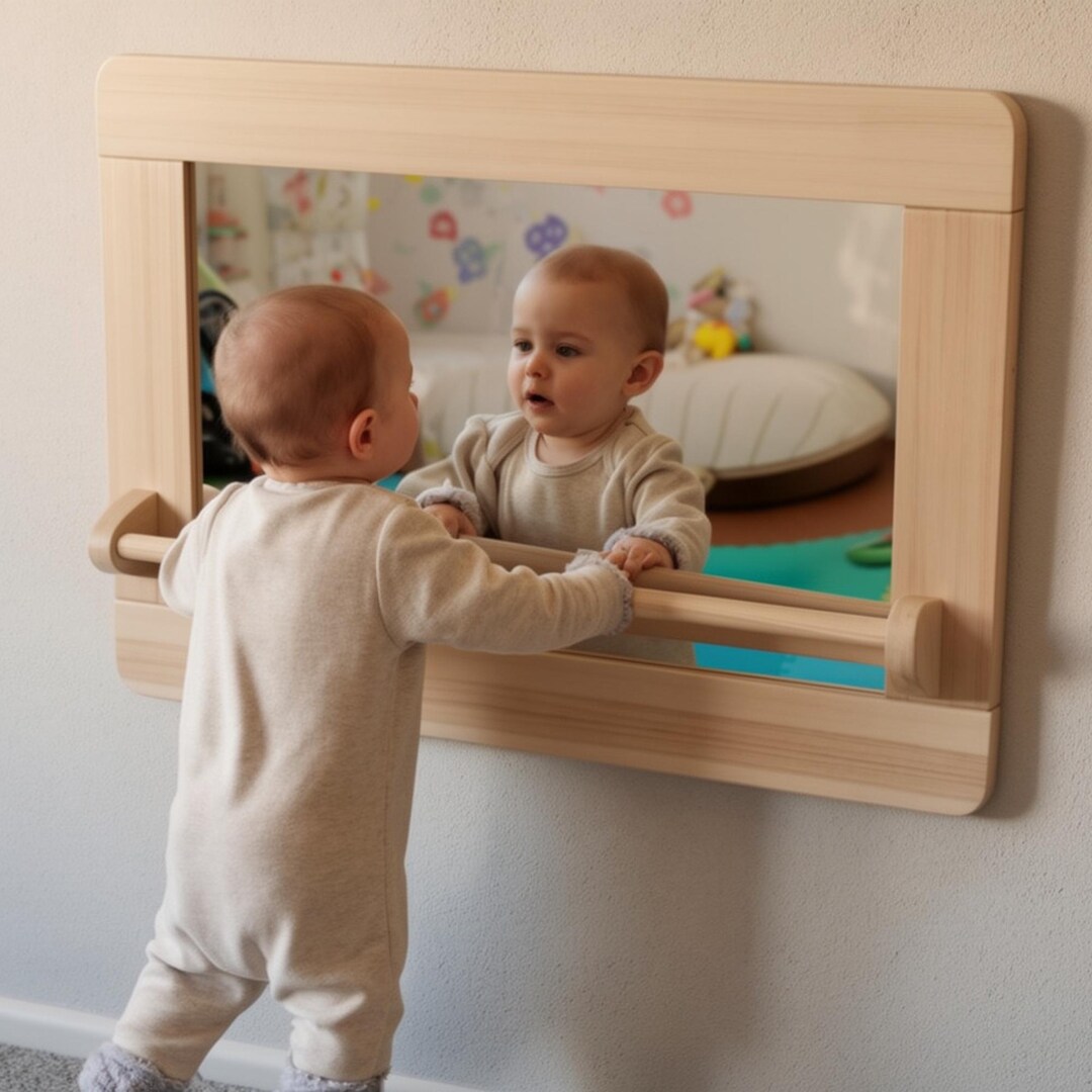 Baby Mirror With Pull up Bar for Daycare Playrooms, Nursery & Preschool ...