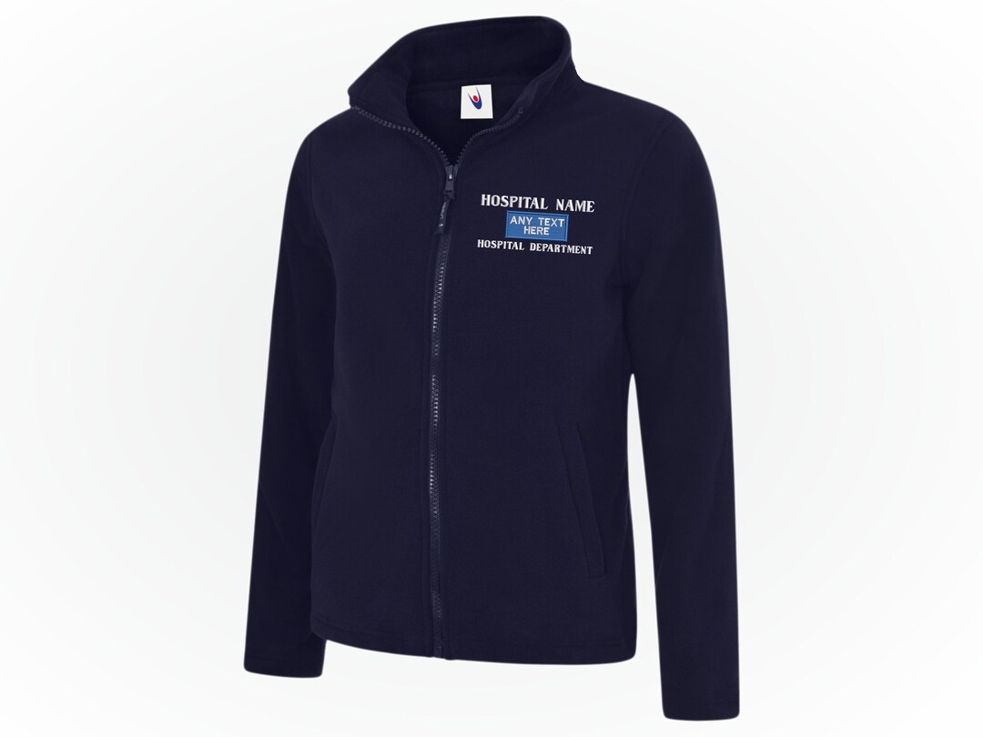 Personalised Embroidered Medical Fleece Jacket, Custom Hospital Uniform ...
