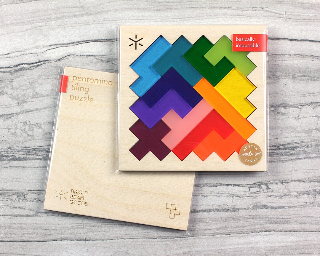 Square Pentomino Puzzle - Rainbow - Etsy
